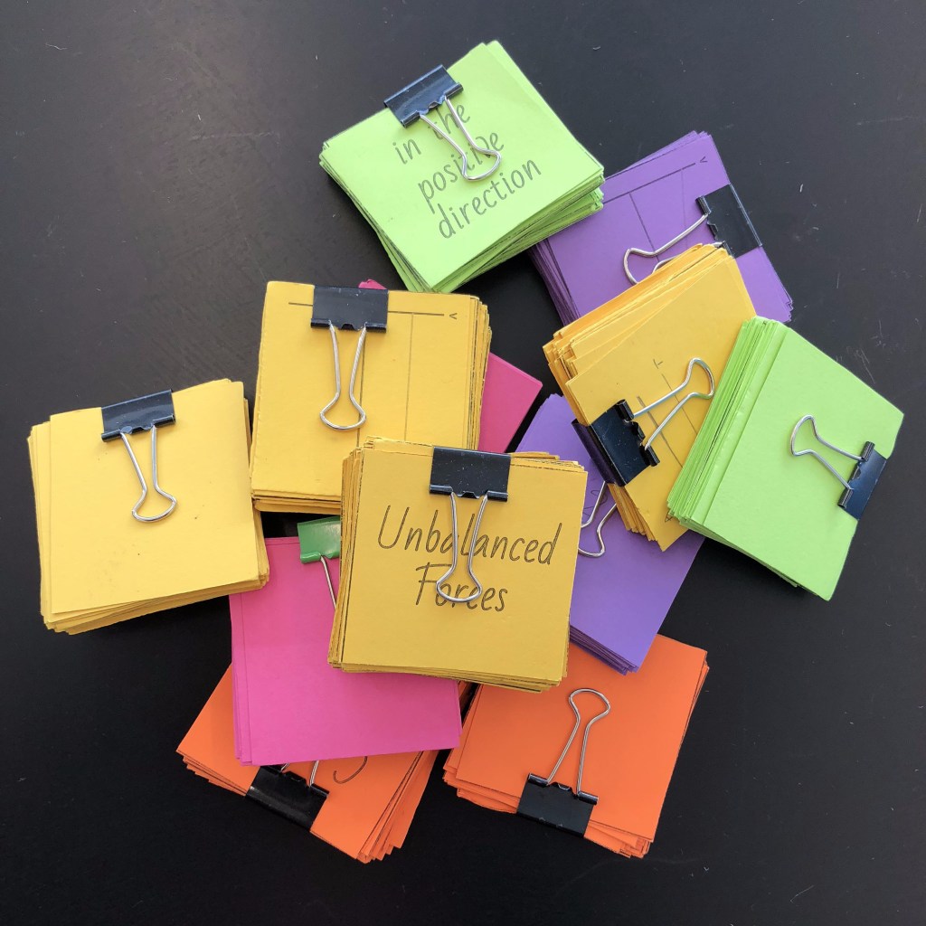 Stacks of Kinematics Curves as a Card Sort – Physics! Blog!